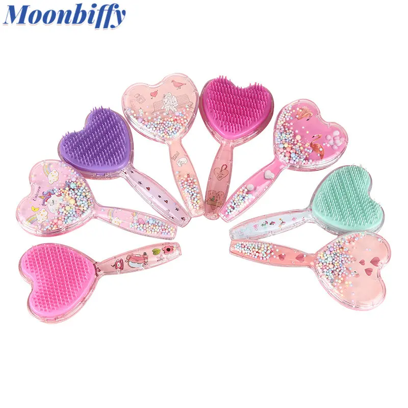 Child-and-Women-Hair-Comb-Portable-Heart-shaped-Safety-Airbag-Comb-Cute ...