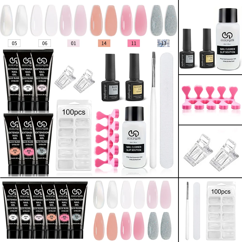 Poly Gel Extension Tool Set, Including 30ml of Cleaner fluid, 7.5ml ...