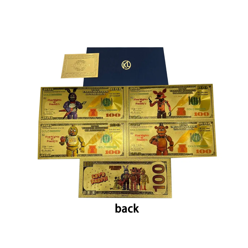Horror-Game-FNAF-Five-nights-At-Freddys-Game-Anime-gold-banknotes ...