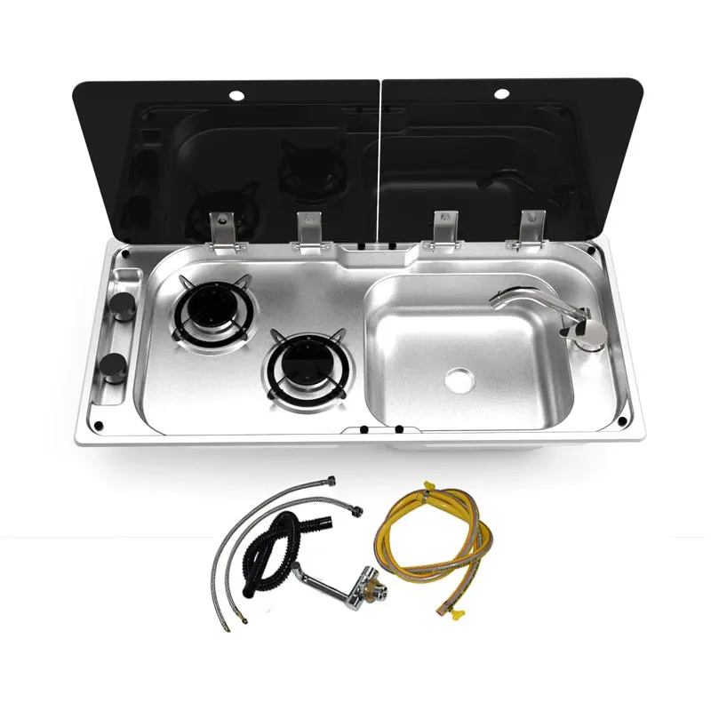 RV-Gas-Stove-Two-Burner-Rectangular-Stainless-Steel-Sink-Combi-with-2 ...
