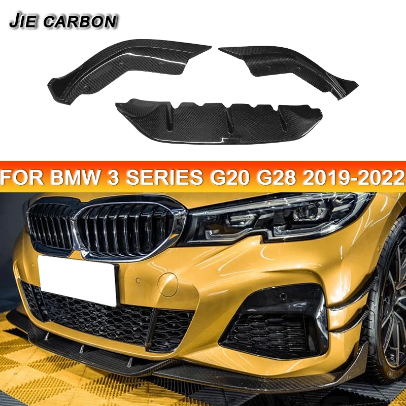 For-BMW-3-Series-G20-Carbon-Fiber-Front-Bumper-Distributor-Lip-Spoiler ...