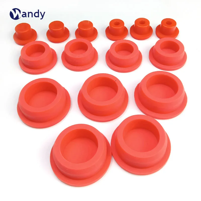 Red Silicone Rubber Hose Blanking End Cap Inserts Sealing Plug Bung ...