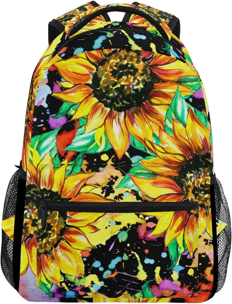 Watercolor-Sunflower-Painting-Stylish-Backpack-Purse-for-Women-Girls ...