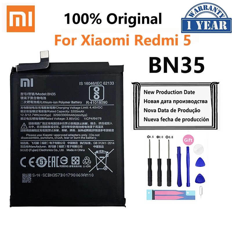 Xiaomi Redmi 5 Redmi5 Red mi5 고품질 전화 교체 용 배터리 용 100% Orginal Xiao mi ...