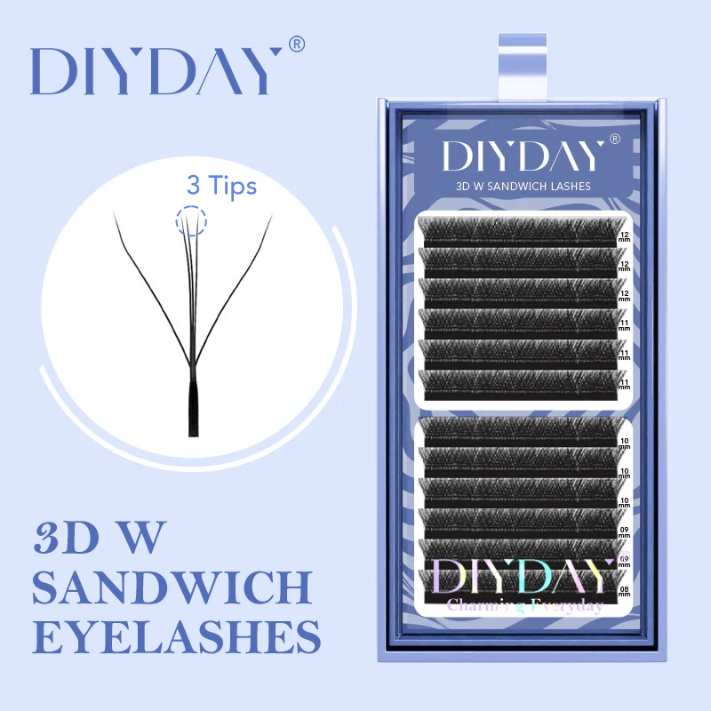 DIYDAY-3D-W-Sandwich-Eyelashes-Three-core-Shape-Faux-Eyelashes-Premade-Volume-Fans-W-Style ...