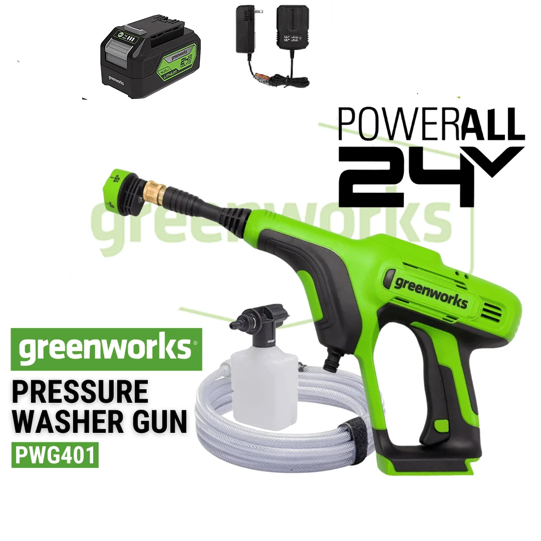 greenworks-24v-High-pressure-washer-24Bar-400w-Spray-gun-cleaner-self ...