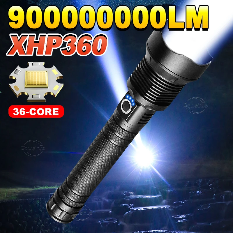 9000000lm Powerful Led Flashlight 500w Usb | Usb Rechargeable Tactical ...