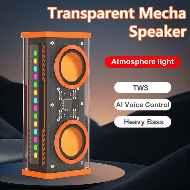 Alto-falantes-Mecha-transparentes-de-som-duplo-compat-vel-com-Bluetooth ...