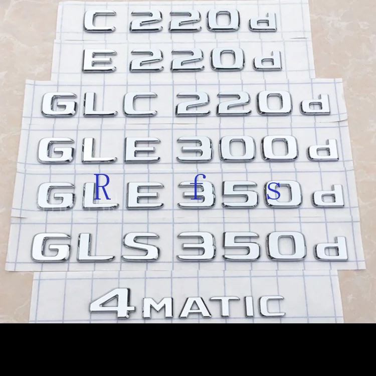 3D-ABS-Letters-E220d-GLC220d-C220d-C250d-GLE350d-4Matic-Emblem-for ...