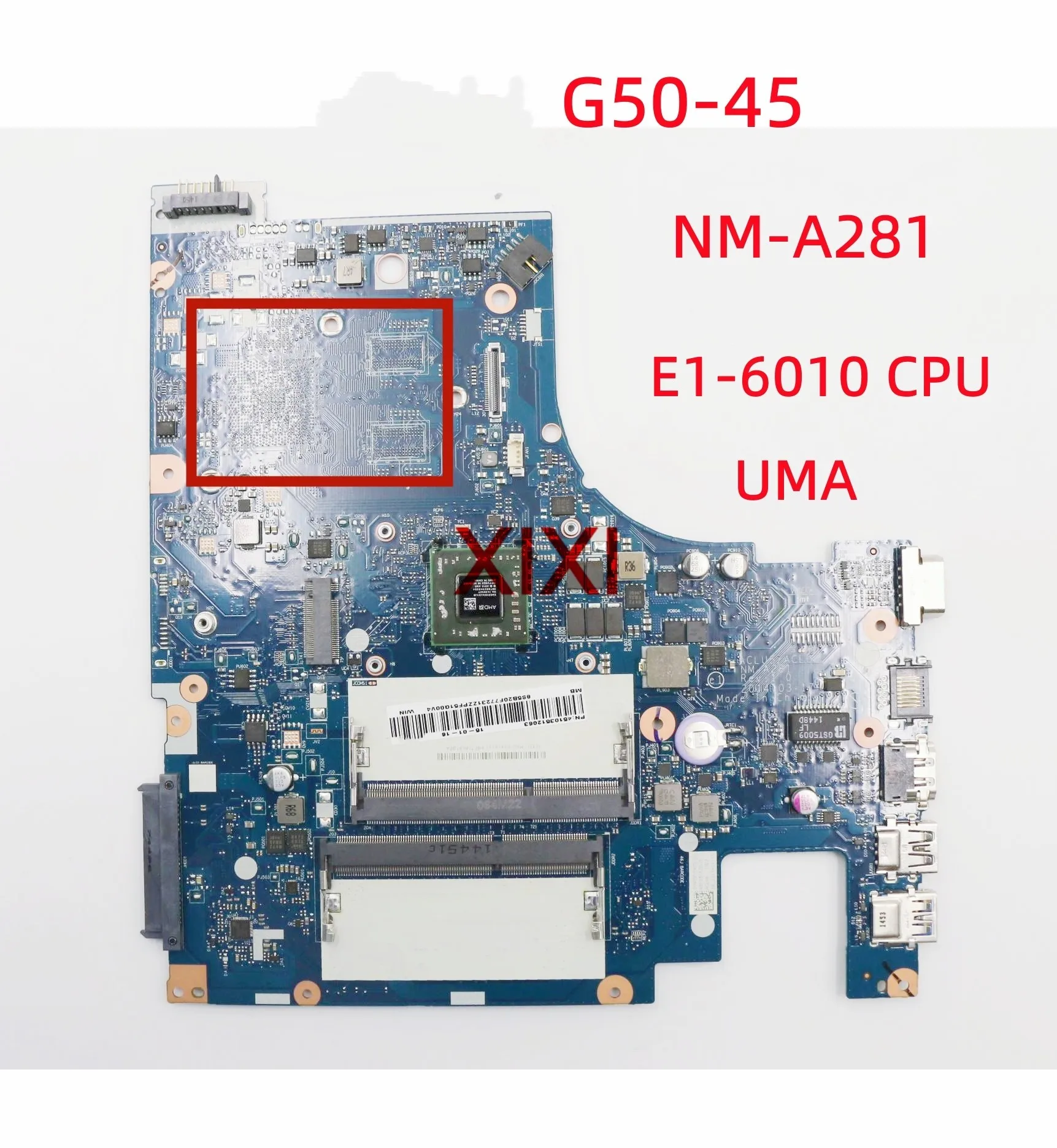 NM-A281 For Lenovo Ideapad G50-45 Laptop motherboard with E1-6010 CPU ...