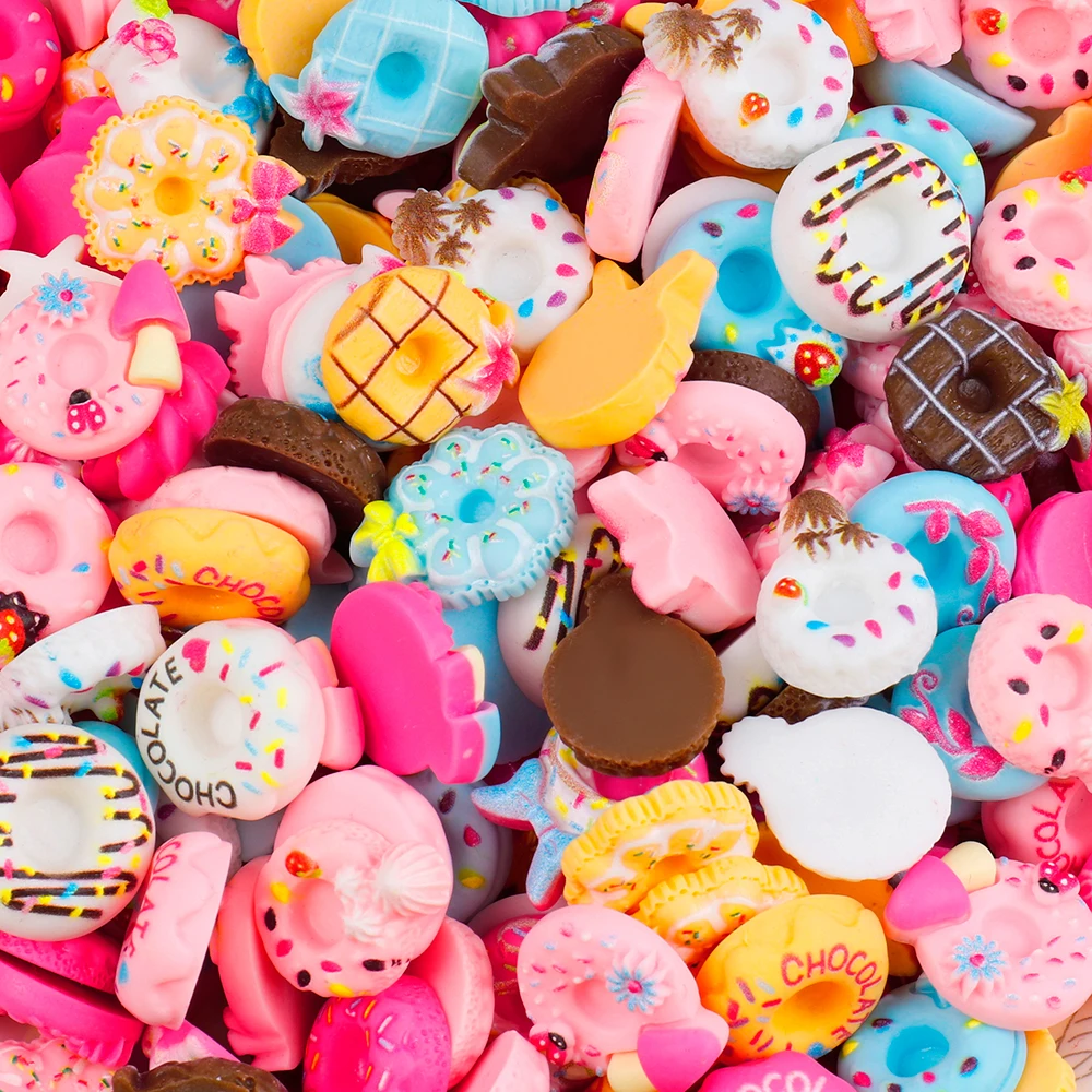 50Pcs-Cute-Doughnut-Cake-Resin-Crafts-Fruit-For-DIY-Hairpin-Phone-Case ...