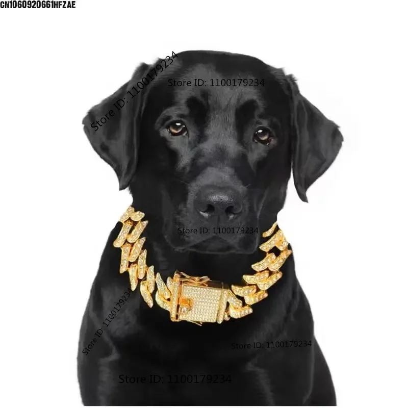 Accesorio Mascota Elegante Collar Para Perro Cubano - Cadena Metal Con ...