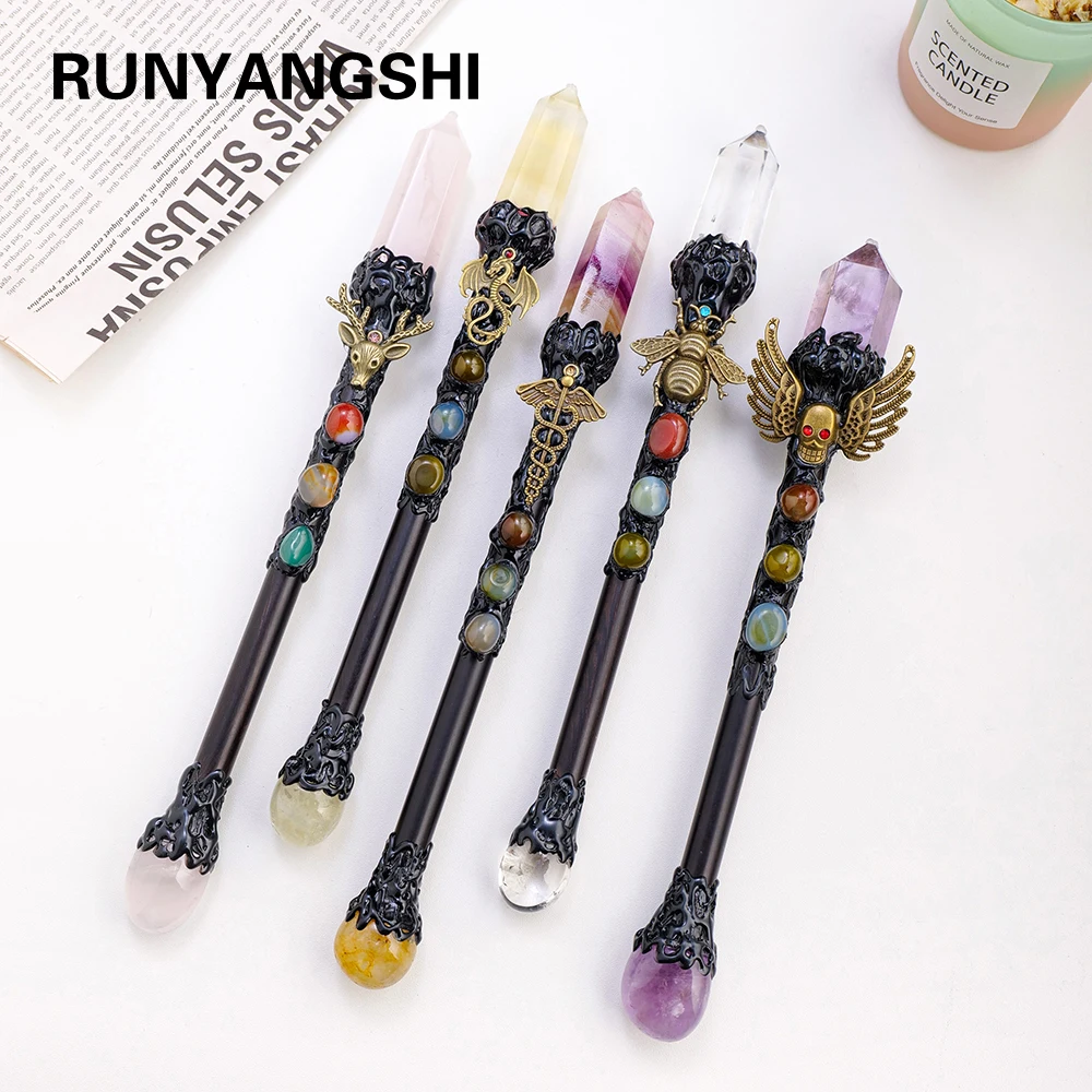 1PC-Natural-Amethyst-Crystal-Point-Witch-Wand-Crystal-Scepter-Magic ...