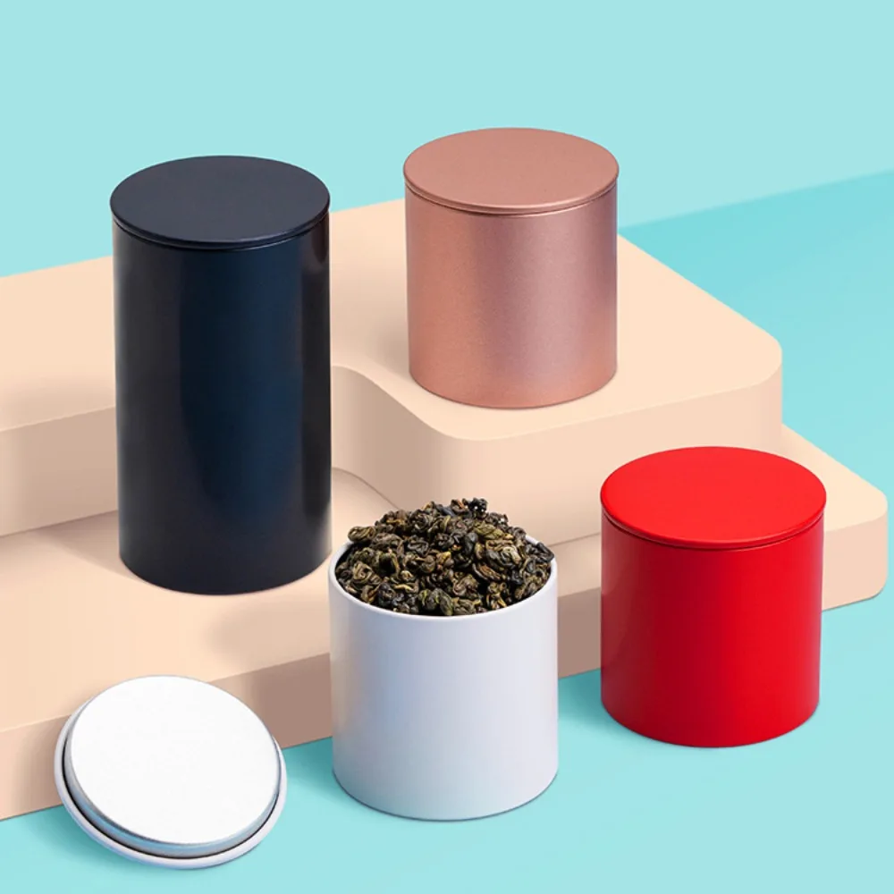 Tea-Sealed-Box-Tea-Packaging-Jar-Round-Iron-Tinplate-Frosted-Tea ...