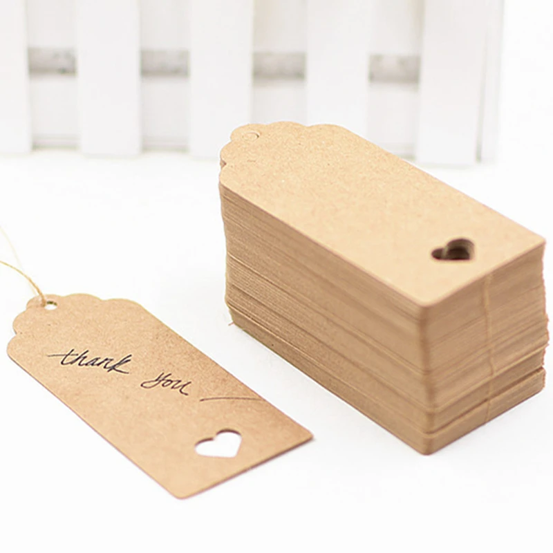 Bliss 50pcs Gift Tags Kraft Paper Tags Paper Labels Card Tag For Diy ...