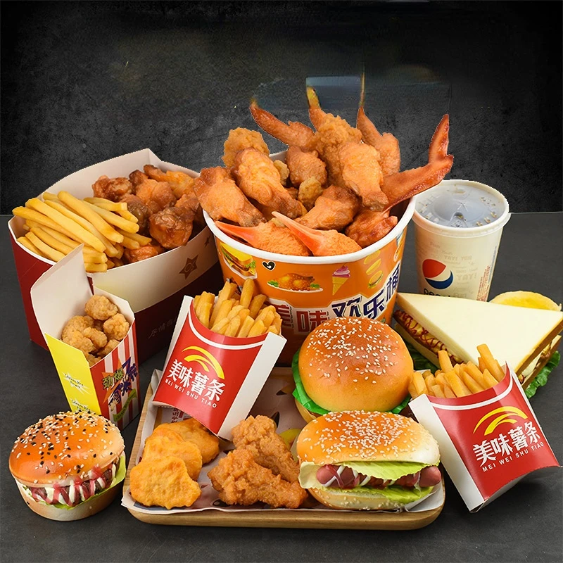 Simulation-Food-Fake-Burger-French-Fries-Fried-Chicken-Wings-Egg-Tart ...