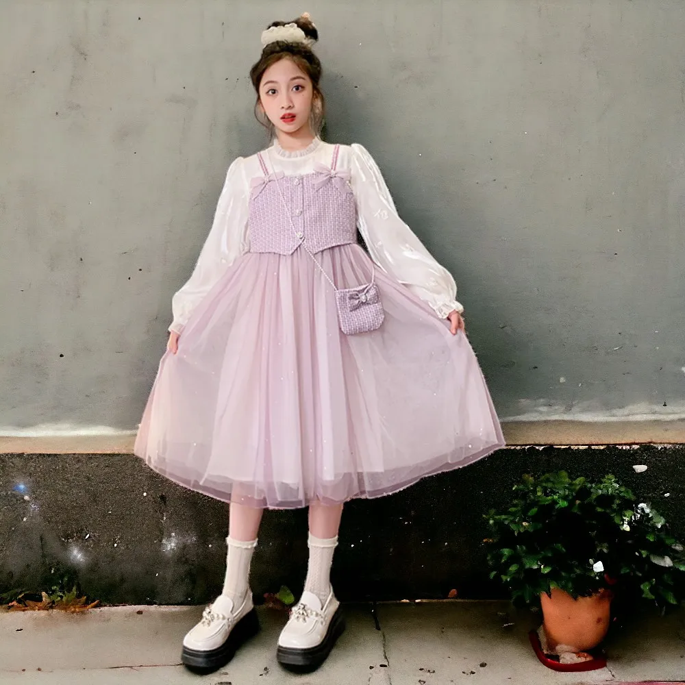 Girls-Purple-Dresses-Kids-Lace-Outfits-Baby-Party-Costumes-Spring-Long ...