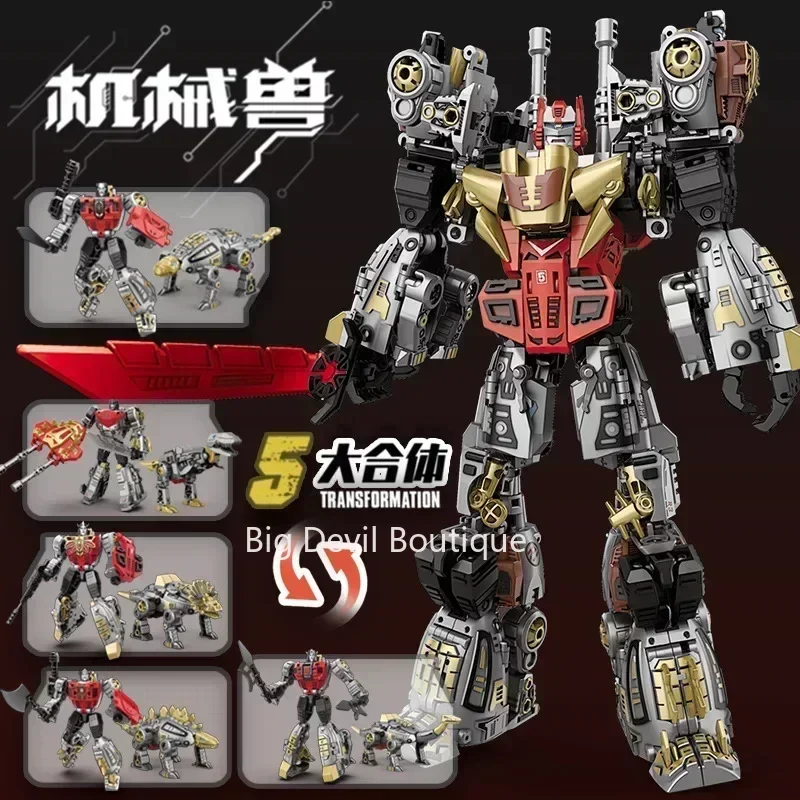 5IN1-Transformation-Toys-G1-Dinosaur-Combination-Dinobot-Deformation ...