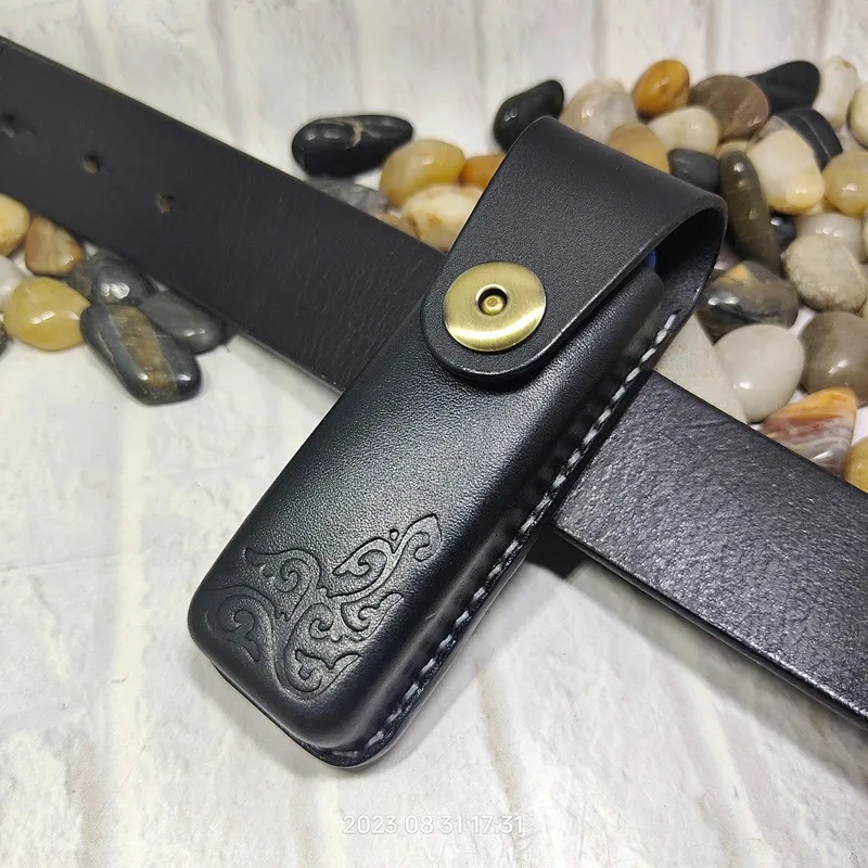 Middle-Size-Jackknife-Sheath-Folding-Knife-Holster-Waist-Bag-Handmade ...