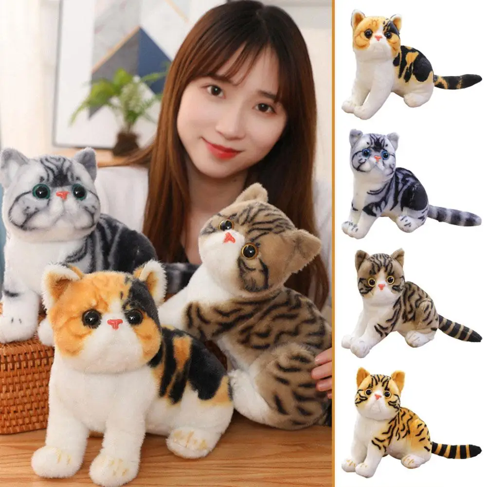 26cm-Stuffed-Lifelike-Cats-Plush-Toy-Simulation-American-Shorthair-Cute ...
