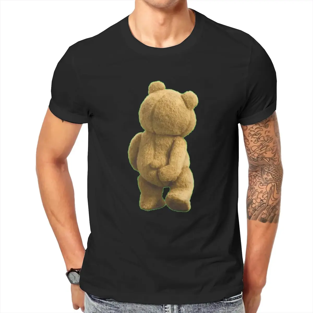 Men-Teddy-Bear-Ted-Scratching-T-Shirts-Stuffed-Animal-Cute-100-Cotton ...