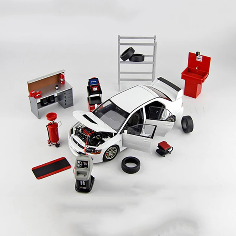Diecast-1-18-Car-Model-Scene-Accessories-Alloy-Material-Repair-Shop ...