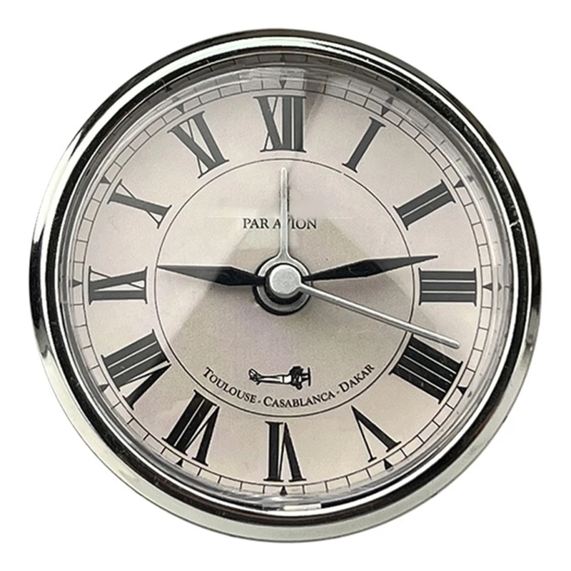 Classical-Round-55mm-Clock-Replacement-with-Silver-Trim-Roman-Numerals ...
