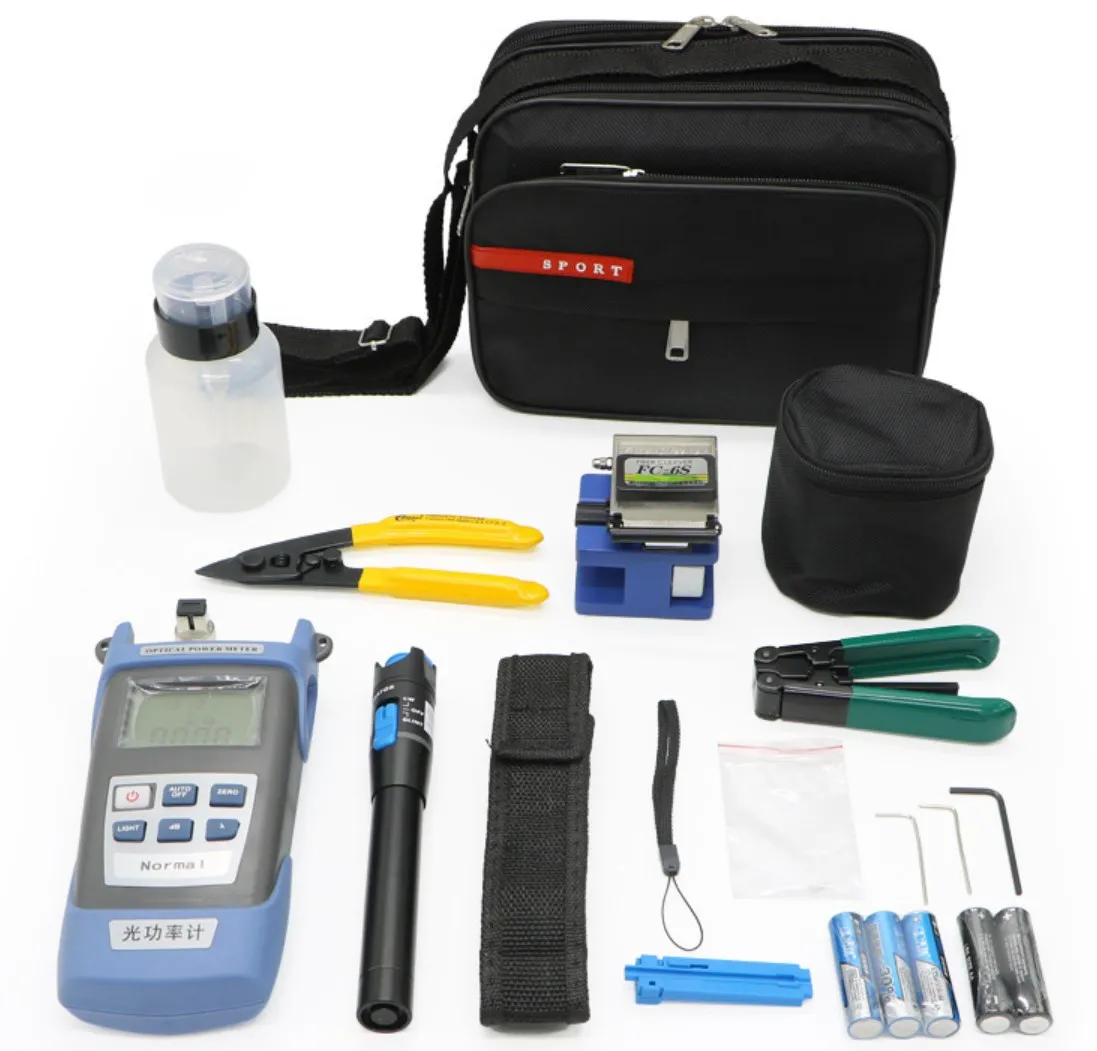 FTTH-fiber-optic-tools-kit-with-cleaver-and-Optical-Power-Meter-and ...