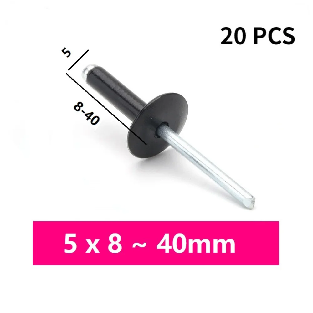 20pcs Aluminum Large Flange Pop Open Hollow Blind Rivets Large Cap Leaf ...