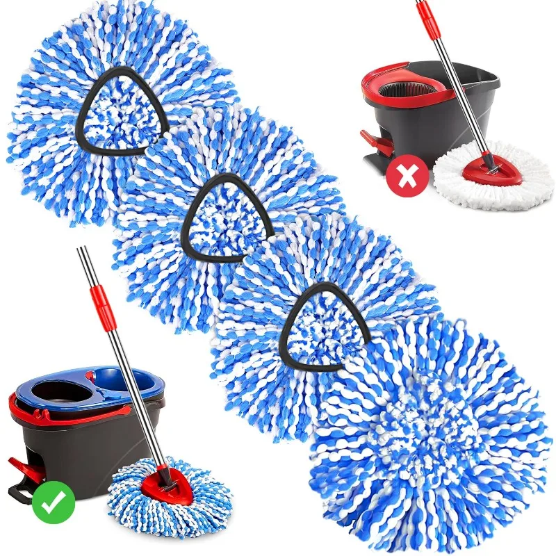 4 Pack Mop Replace Heads for 2 Tank System Spin Mop Replacement Head ...