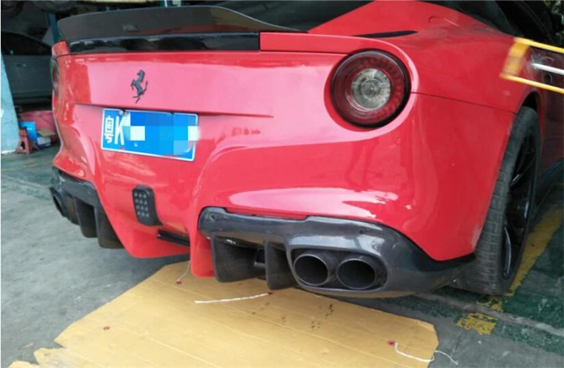 For Ferrari F12 2013-NO REAL Carbon Fiber Rear Diffuser Bumper Spoiler ...