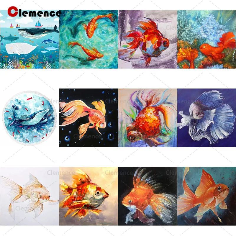 Diamond-Painting-Sketsa-Sea-World-Whale-Watercolour-Animals-Full-Round ...