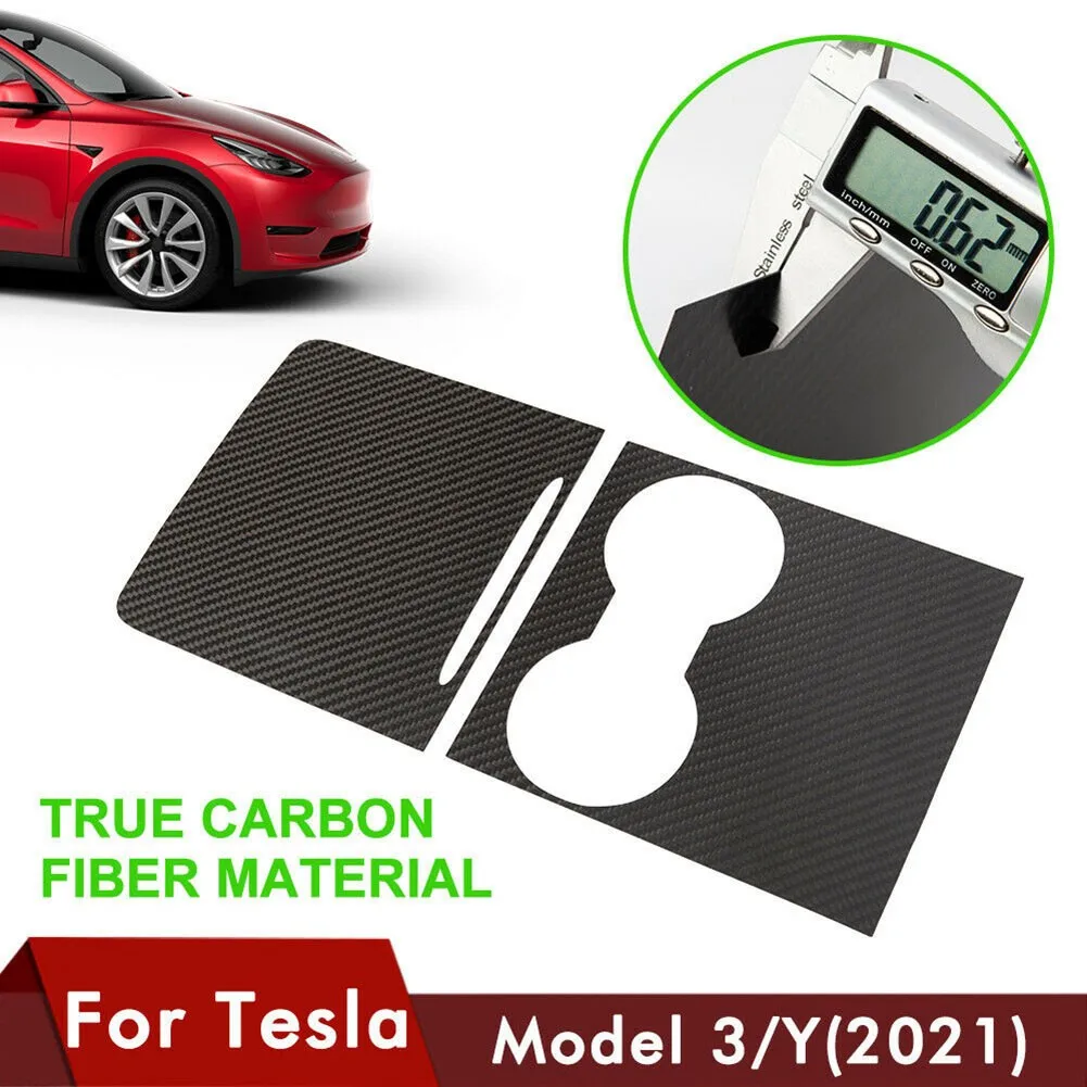 Real Carbon Fiber Center Console Cover For Tesla Model Y 3 Central ...