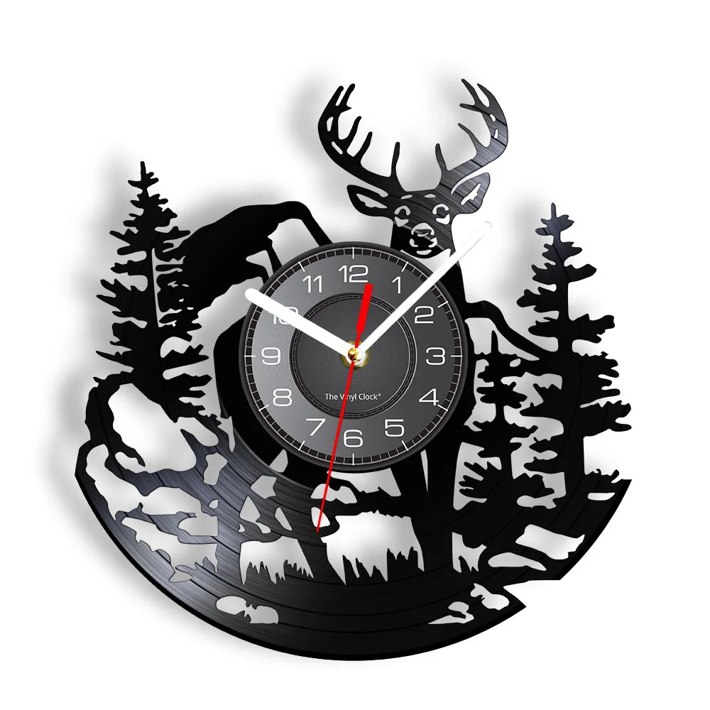 Birch Tree Forest Deer Wall Art Woodlands Buck Wall Decor Vinyl Record ...