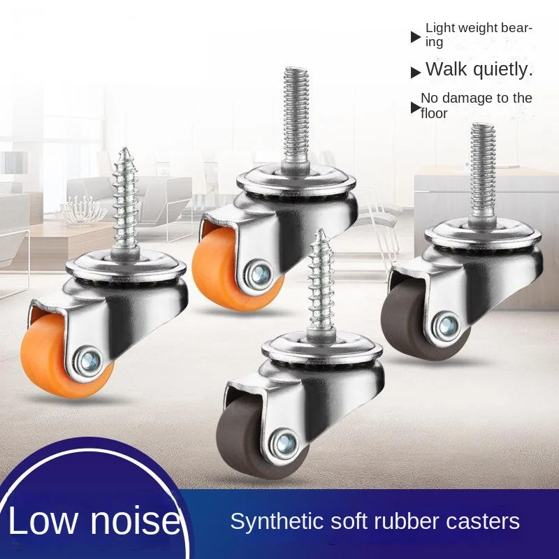 4 Pcs 0.5 Inch Mini Swivel Caster With M4 Threaded Screw - Self-tapping ...