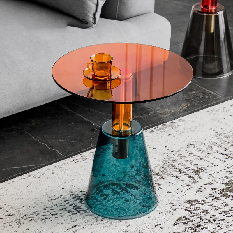 Glas-Couch-tisch-kreative-runde-Tee-tisch-Farbe-moderne-Haushalt ...