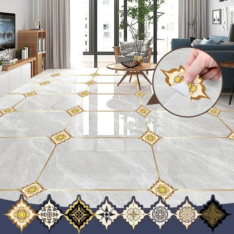 18pcs Ceramic tile stickers diagonal floor tiles waterproof wear ...