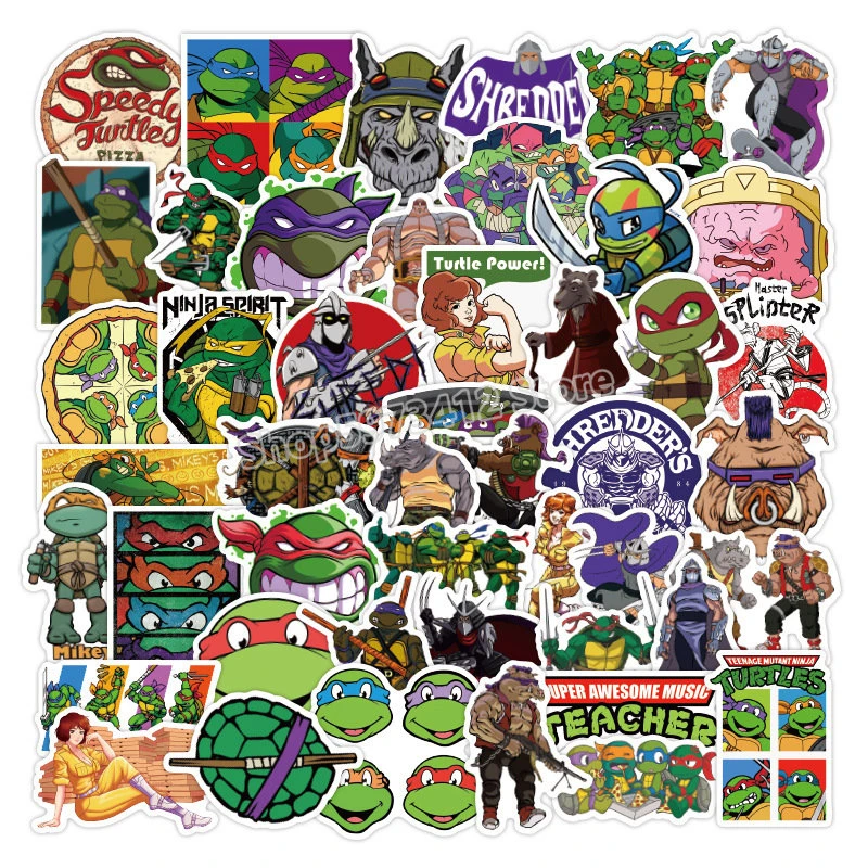 50pcs Anime Ninja Turtles Stickers Mobile Phone Water Cup Notebook ...