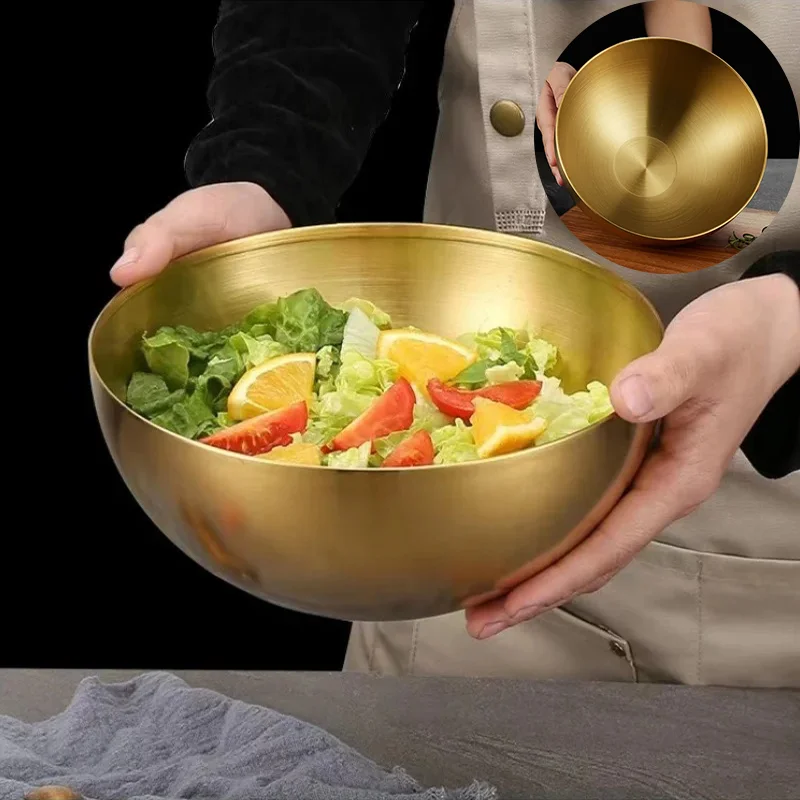 1PC Stainless Steel Mixing Bowl for Salad Soup Noodle Ramen Fruit Food ...