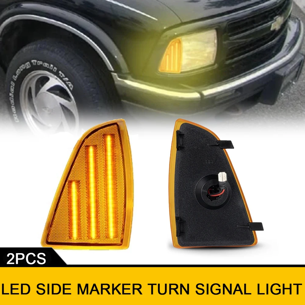 Car Front Bumper Side Marker LED Lights Turn Signal Amber Lamps For ...