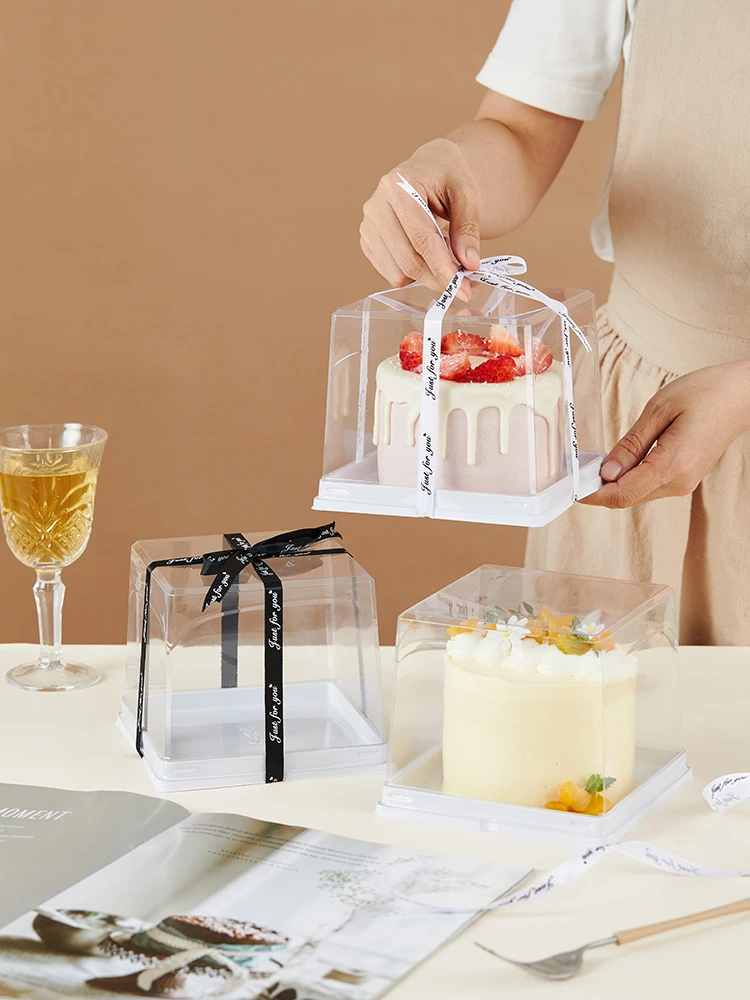 10Pcs-4inch-Cake-Packaging-Box-Portable-Pastry-Box-Mousse-Pudding ...