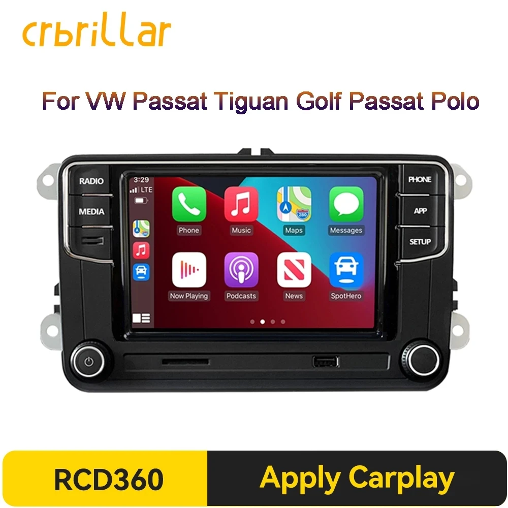 Rcd360 mib carro rádio carplay veículo estéreo espelho link unidade de ...