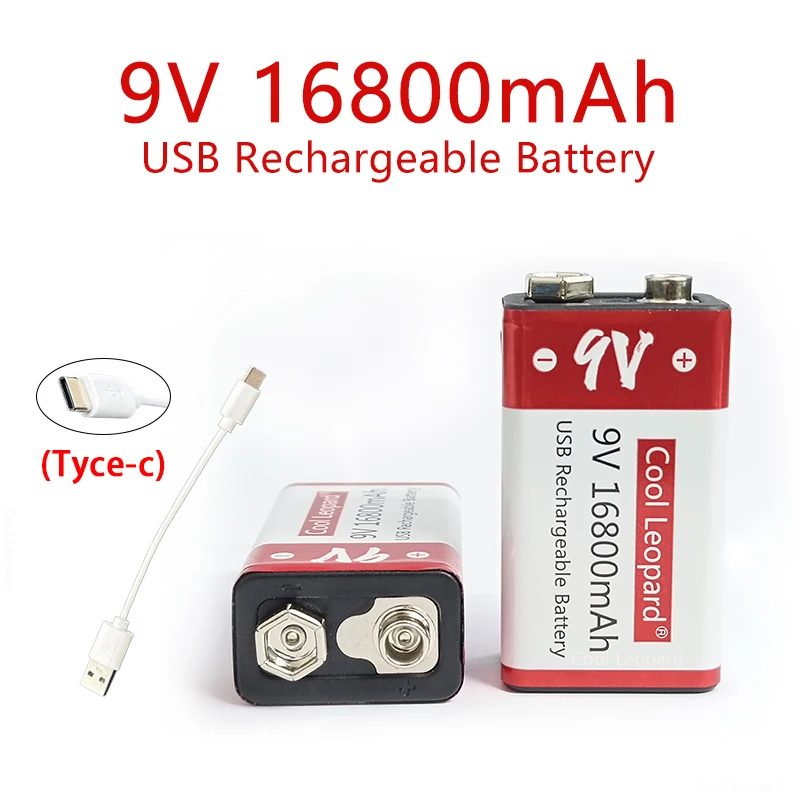 2022-New-Lithium-Ion-Rechargeable-Battery-9V-16800mAh-Micro-USB-Battery ...