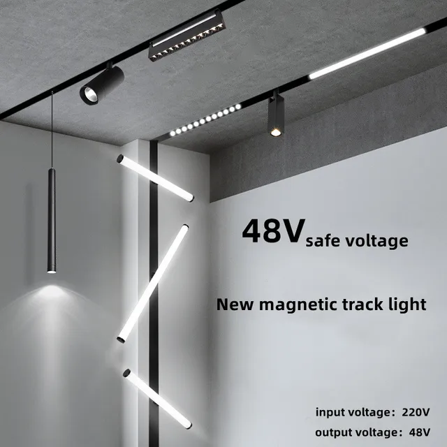 Fluorescent Track Lights Altered Modular LED Grid Commercial Project