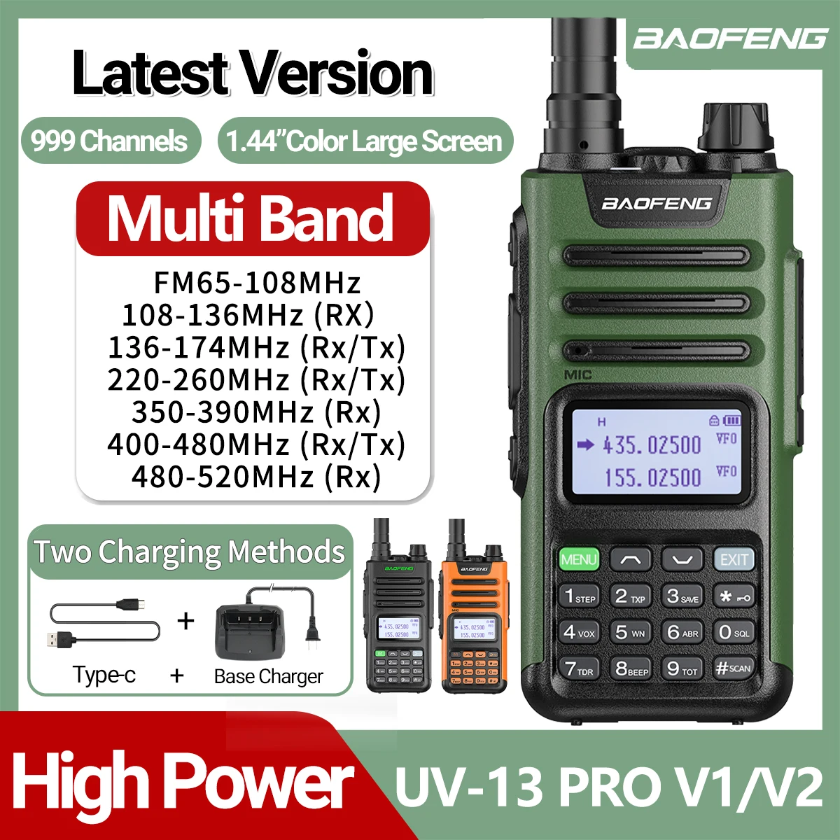 BaoFeng-UV-13-PRO-V1-V2-High-Power-Multi-Band-Walkie-Talkie-Type-C ...