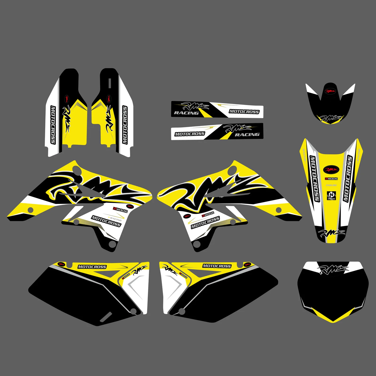 Motocross-New-Team-Graphics-Background-Decals-Sticker-For-Suzuki-RMZ250 ...