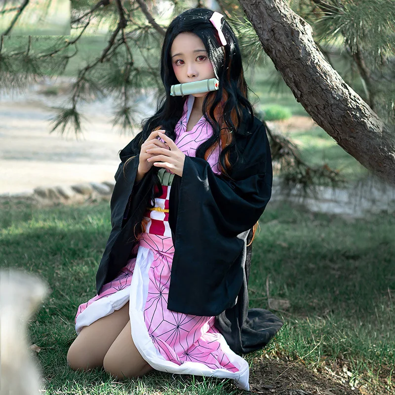 Disfraz de Anime Demon Slayer Nezuko, Kimono Kimetsu No Yaiba Kamado ...