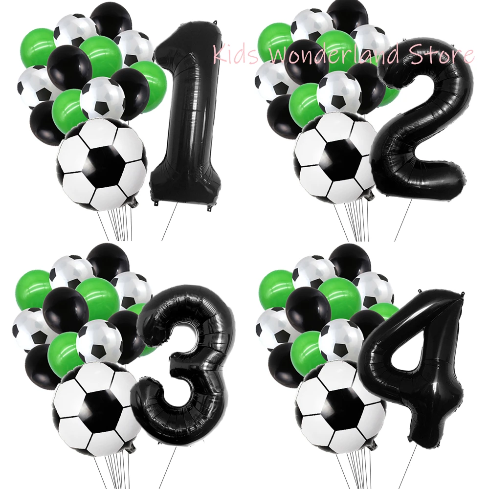 Soccer Latex Balloons Aluminum Foil Number Balloons Sets 1st Football ...