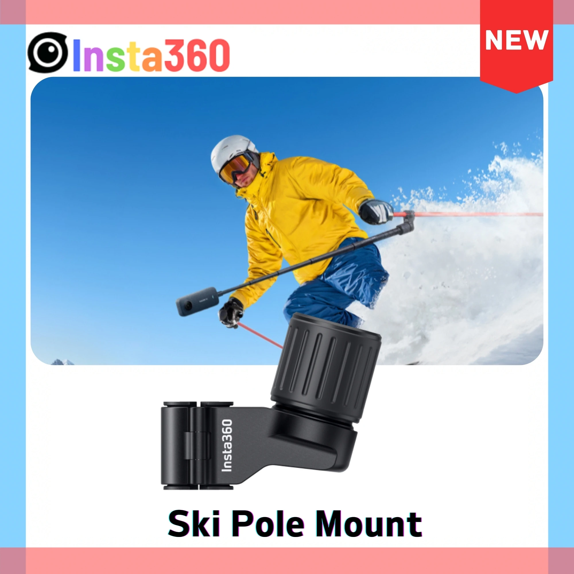 Insta360-Ski-Pole-Mount-With-Selfie-Stick-Adapter-Connector-Original ...