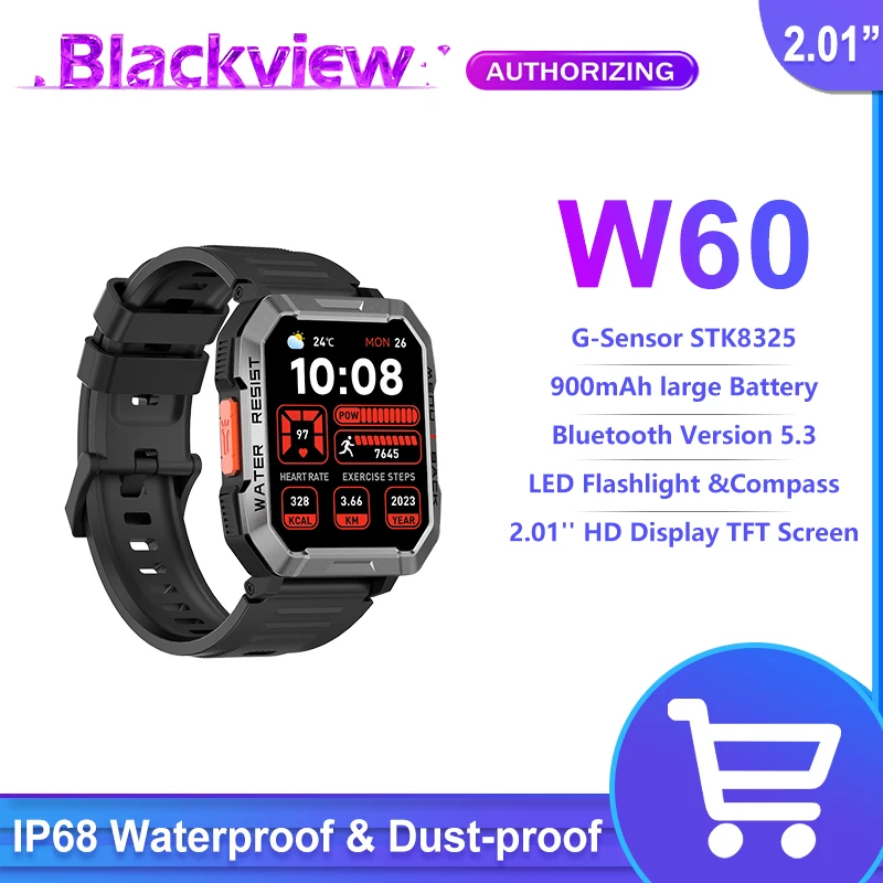 Blackview-W60-Waterproof-Smartwatch-2-01-HD-Display-Rugged-Smart-Watch-for-Outdoor-With ...
